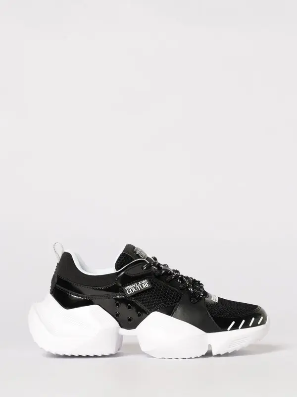 Versace Leather And Mesh Lace-up Sneakers