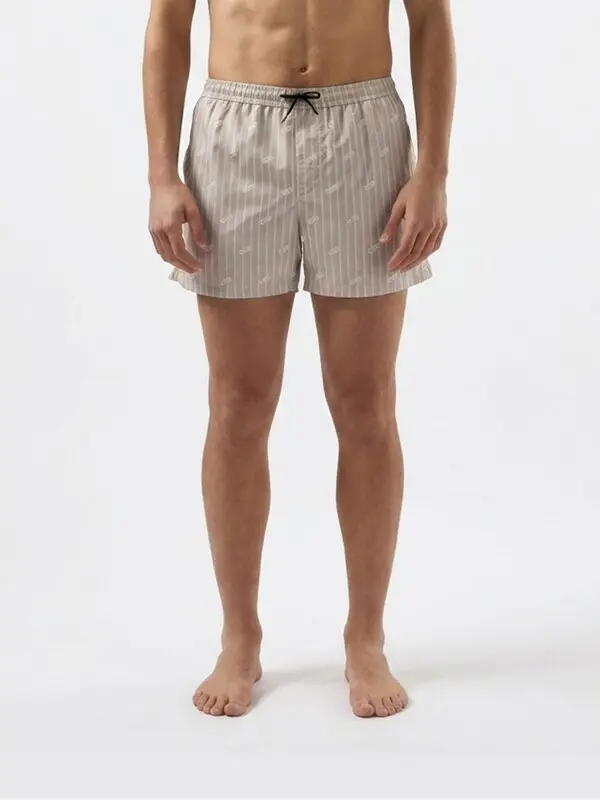 Gcds Striped Polyester Boxer Swimsuit - Sand