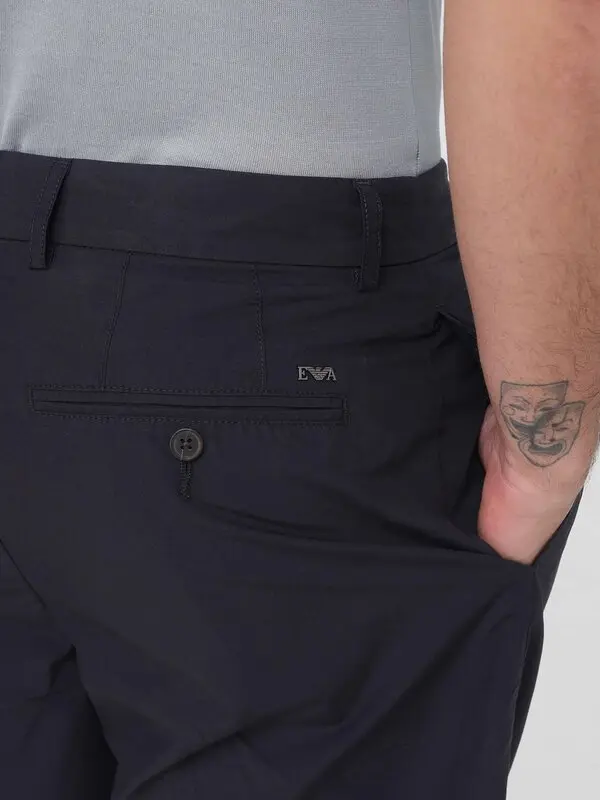 Emporio Armani Solid Cotton Chino Shorts
