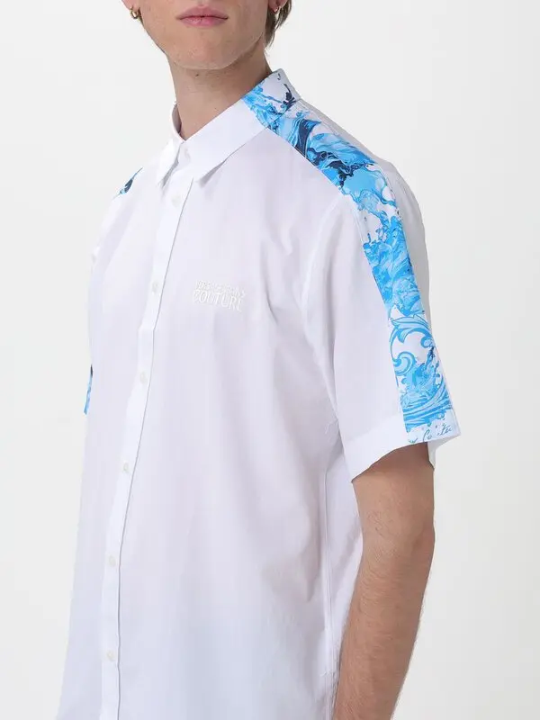 Versace Cotton Shirt With Baroque Print - White 1