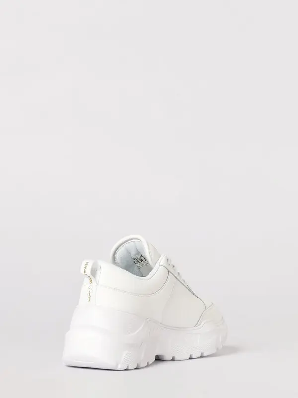 Versace Leather Low Top Sneakers With Logo