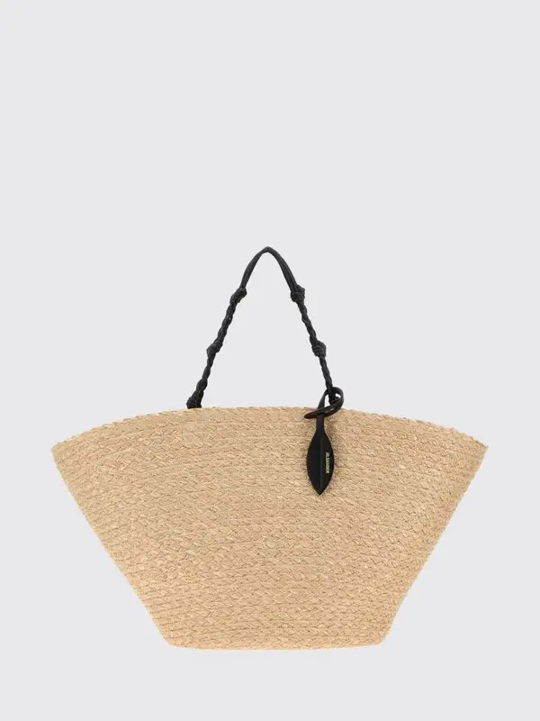 JIL SANDER Large Raffia Tote Bag With Braided Handle - Beige