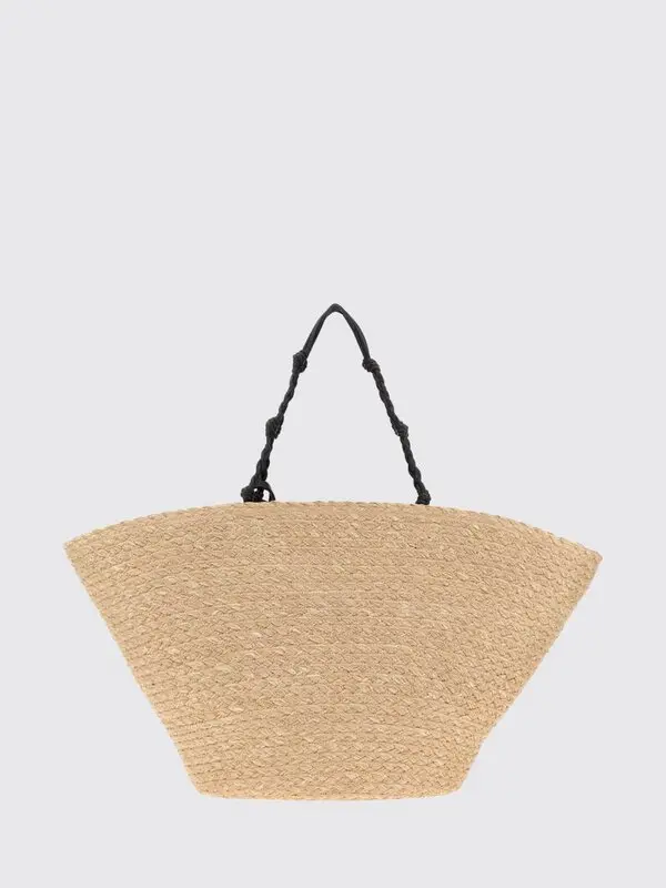 JIL SANDER Large Raffia Tote Bag With Braided Handle - Beige