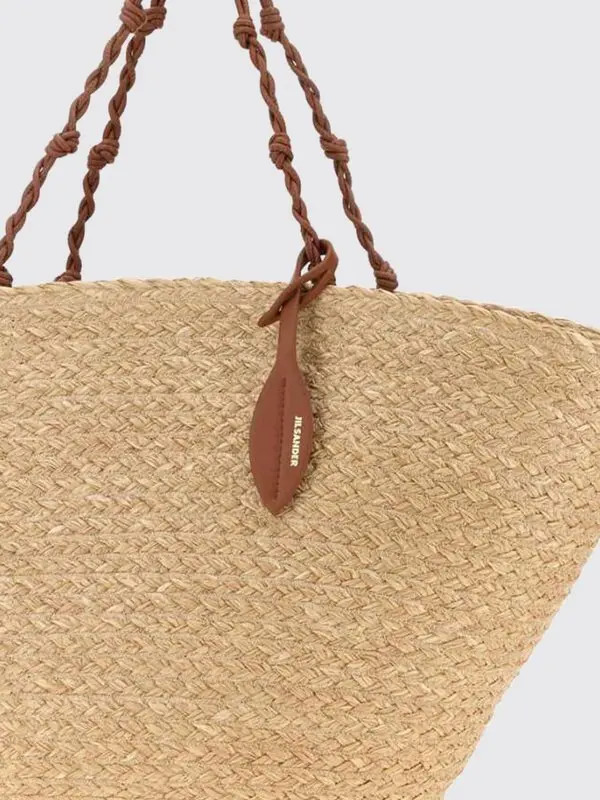 JIL SANDER Large Tangle Raffia Tote Bag With Braided Handle