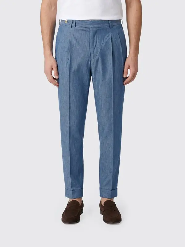 PT TORINO Slim Fit Cotton Trousers - Blue