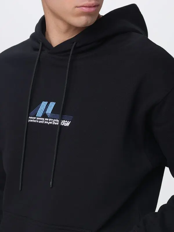 MSGM Cotton Hoodie With Logo