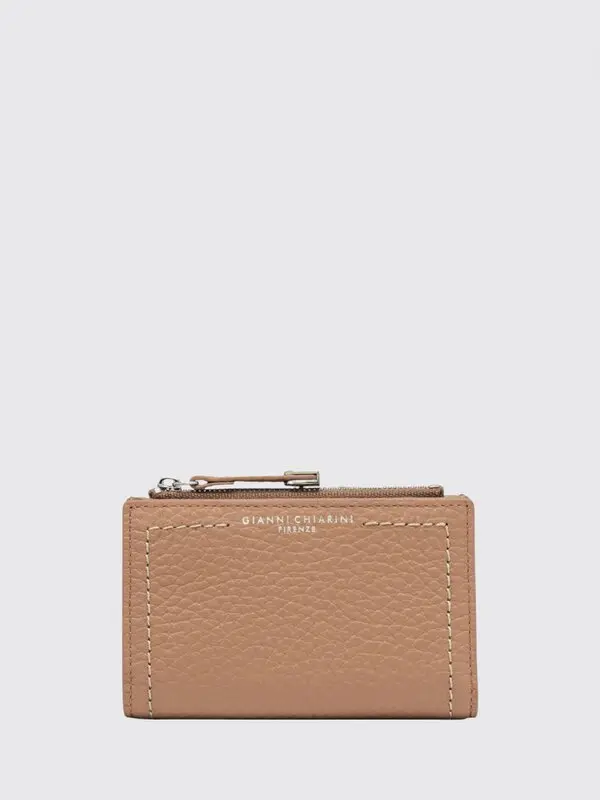 GIANNI CHIARINI Grained Leather Bifold Wallet With Laminated Logo And Coin Pocket - Grey
