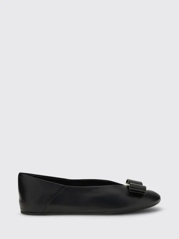 FERRAGAMO Vara Leather Ballerina Flats