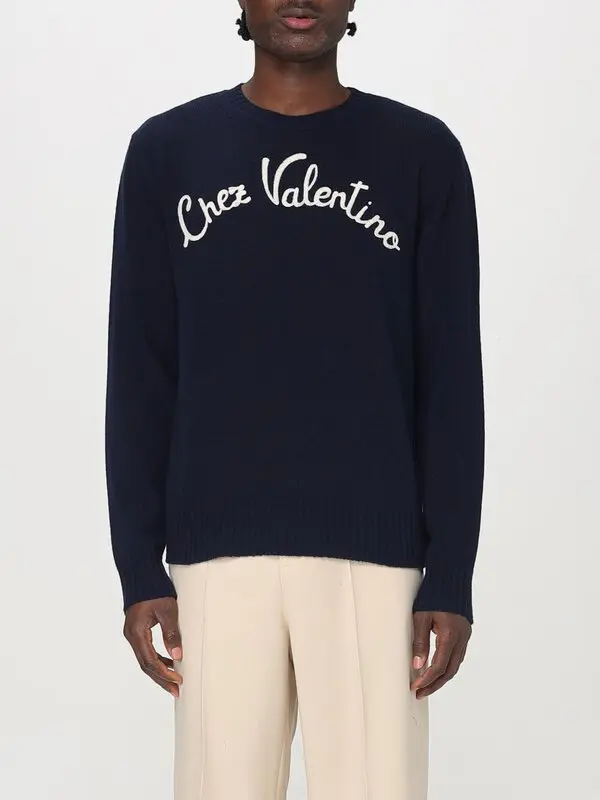 Valentino Garavani Jumper With Embroidered Logo - Blue