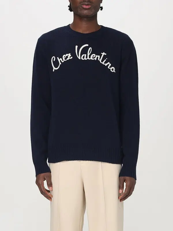 Valentino Garavani Jumper With Embroidered Logo - Blue