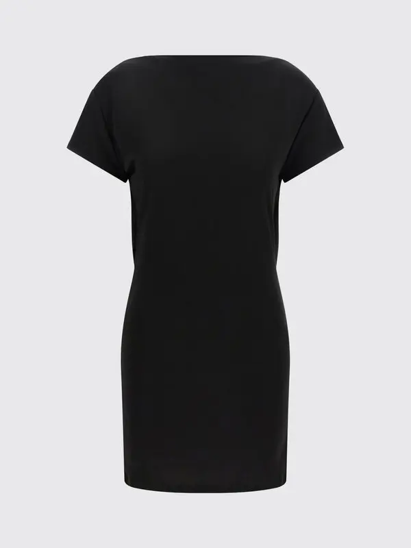Jacquemus Asymmetric Draped Viscose Jersey Sheath Mini Dress - Black