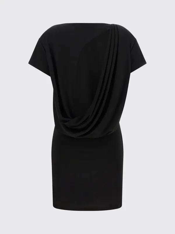 Jacquemus Asymmetric Draped Viscose Jersey Sheath Mini Dress - Black