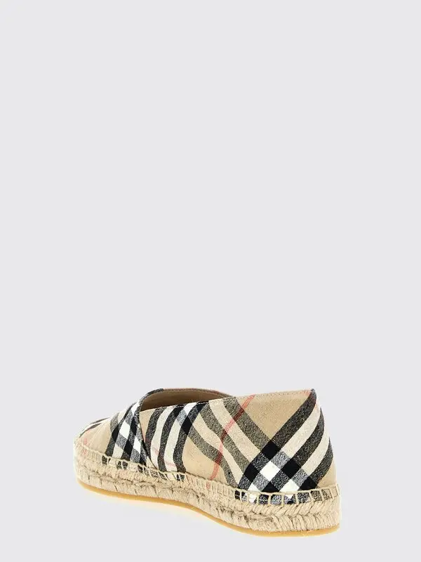 Burberry Mews Espadrilles In Vintage Check Linen - Sand