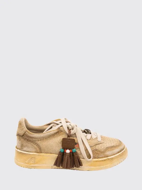 AUTRY Medalist Low Super Vintage Bi-leather Sneakers With Worn Effect - Beige