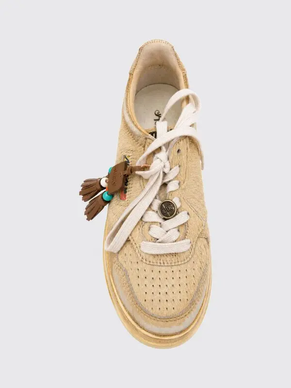 AUTRY Medalist Low Super Vintage Bi-leather Sneakers With Worn Effect - Beige