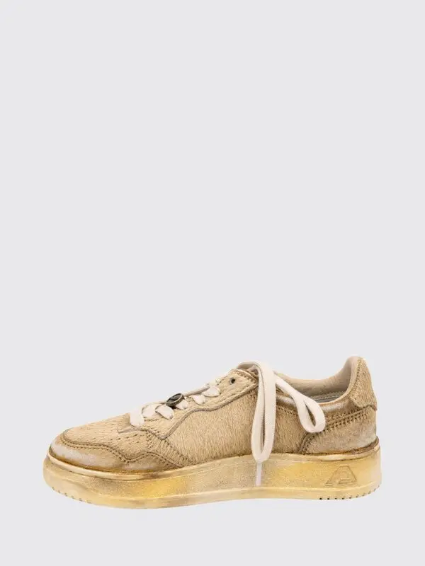 AUTRY Medalist Low Super Vintage Bi-leather Sneakers With Worn Effect - Beige