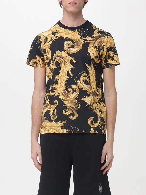 Versace Cotton T-shirt With Baroque Print