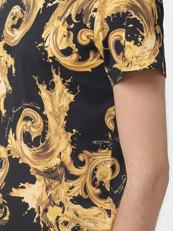 Versace Cotton T-shirt With Baroque Print