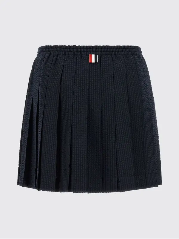 Thom Browne Pleated Wool Skirt - Blue