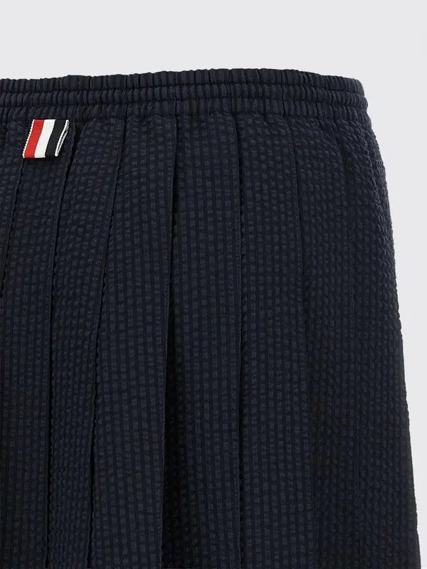 Thom Browne Pleated Wool Skirt - Blue