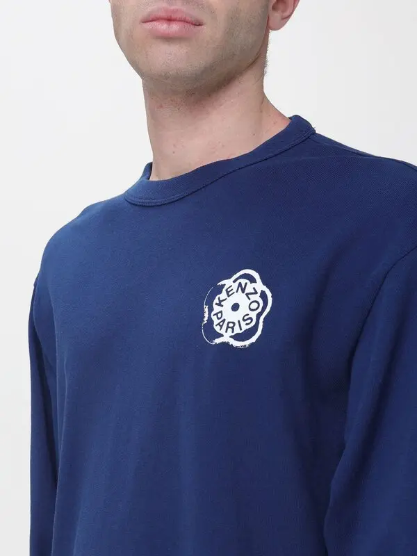 Kenzo Cotton Crew Neck T-shirt With Logo - Blue
