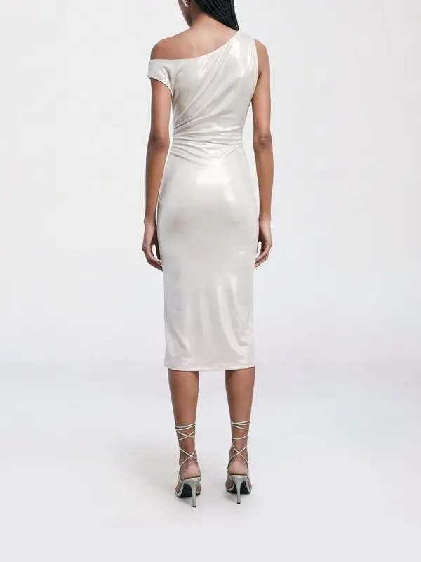 Patrizia Pepe Metallic Draped Midi Dress