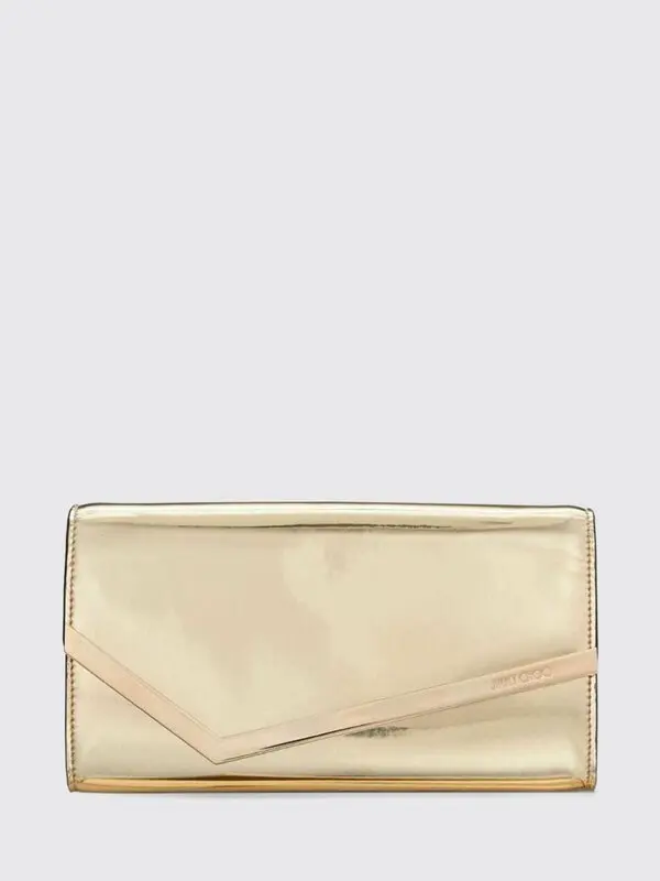 JIMMY CHOO Emmie Patent Leather Mini Bag With Removable Chain Strap - Gold
