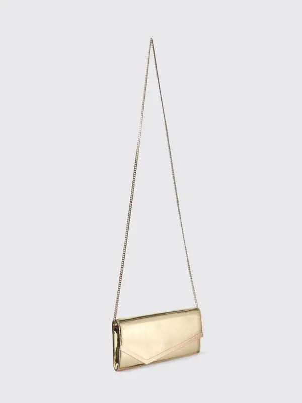JIMMY CHOO Emmie Patent Leather Mini Bag With Removable Chain Strap - Gold