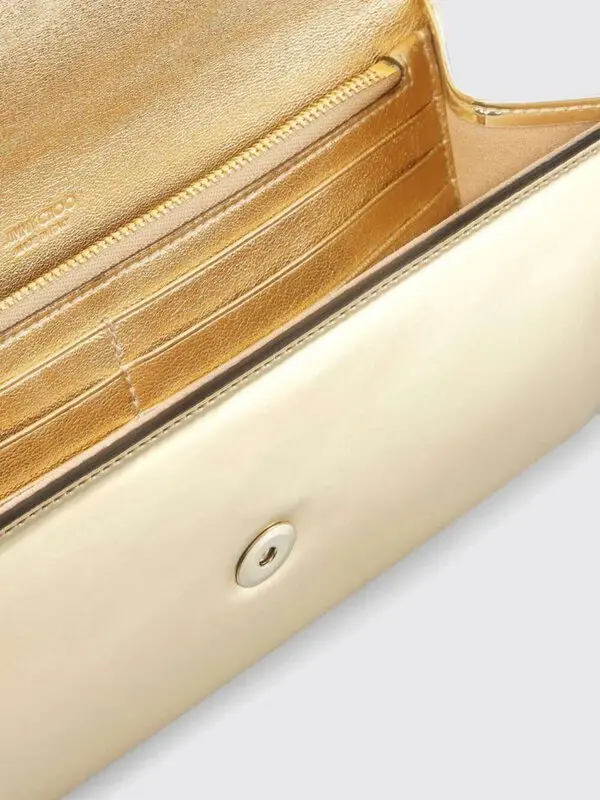 JIMMY CHOO Emmie Patent Leather Mini Bag With Removable Chain Strap - Gold