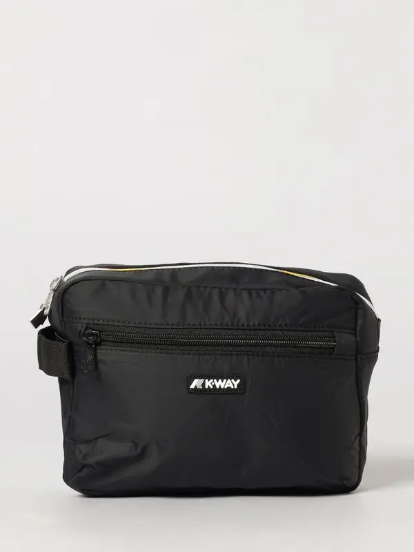 K-WAY Travel Beauty Case In Waterproof Nylon With Contrast Logo - Black