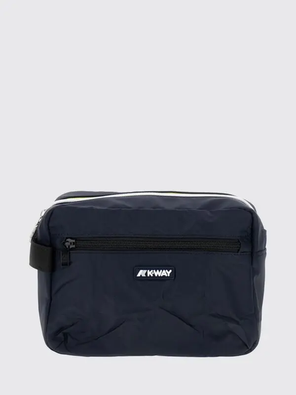 K-WAY Travel Beauty Case In Waterproof Nylon With Contrast Logo - Blue