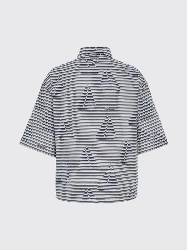 Jacquemus The Plage Striped Graphic Print Cotton Bowling Shirt