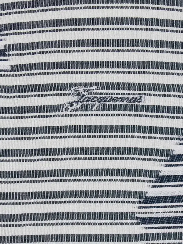 Jacquemus The Plage Striped Graphic Print Cotton Bowling Shirt