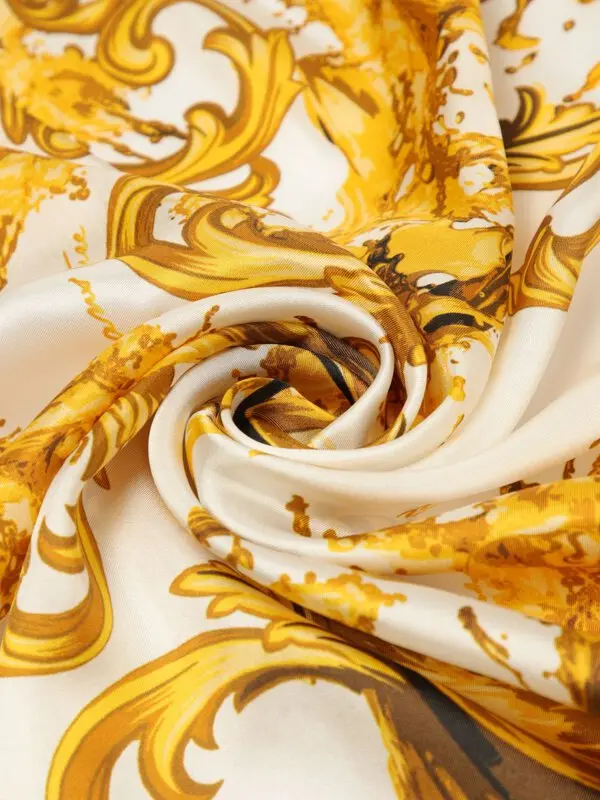 Versace Baroque Print Silk Scarf - White