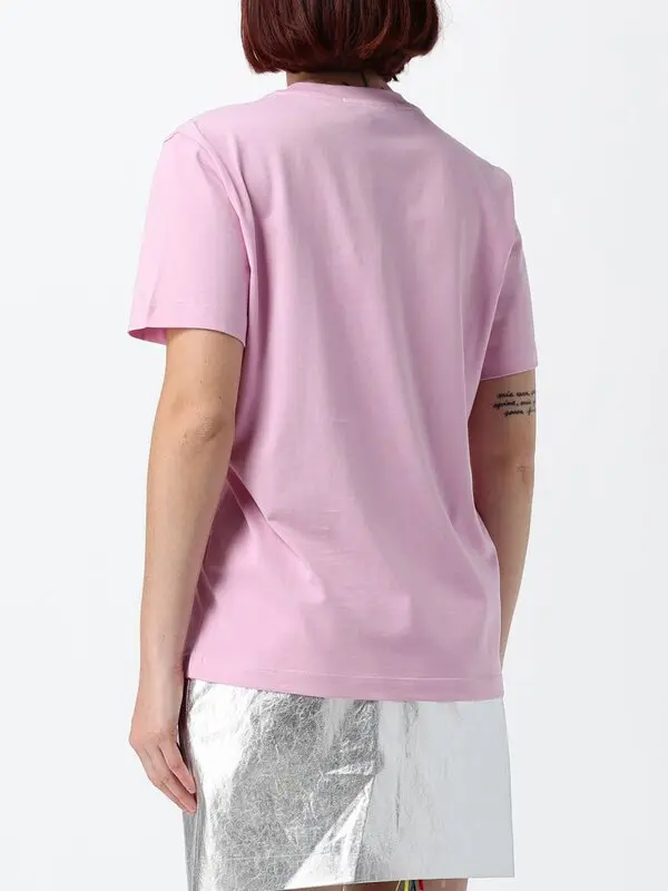 MSGM Short-sleeved Cotton T-shirt With Printed Logo
