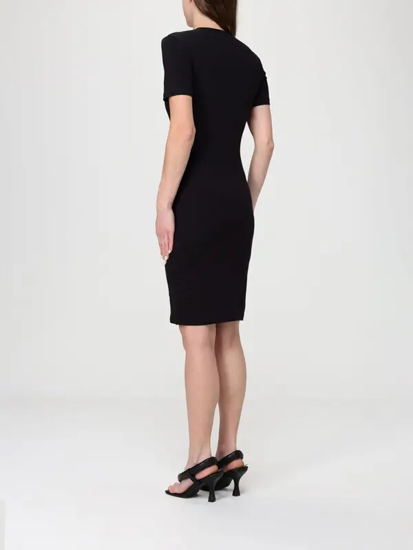 Versace Stretch Cotton Mini Dress With Logo