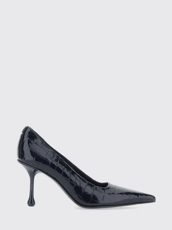 JIMMY CHOO Ixia 80 Crocodile-effect Patent Leather Pumps - Marine