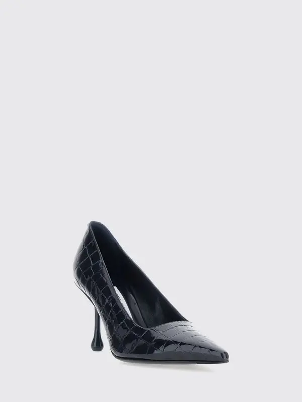 JIMMY CHOO Ixia 80 Crocodile-effect Patent Leather Pumps - Marine