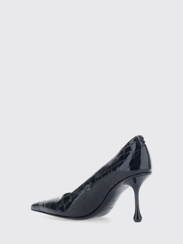 JIMMY CHOO Ixia 80 Crocodile-effect Patent Leather Pumps - Marine