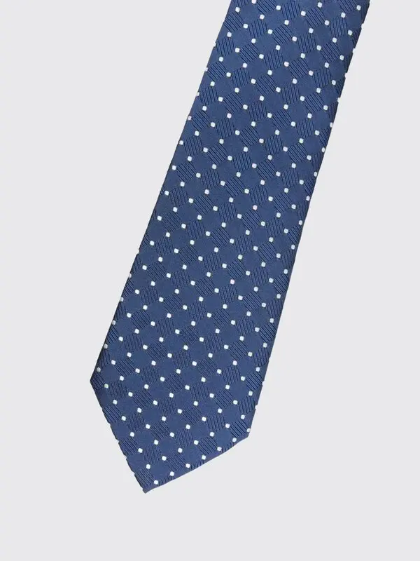 Giorgio Armani Silk Polka Dot Neck Tie - Blue 1