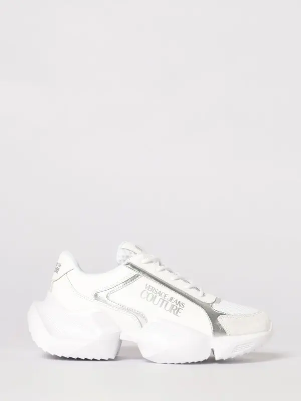 Versace Leather And Mesh Lace-up Sneakers - Brown