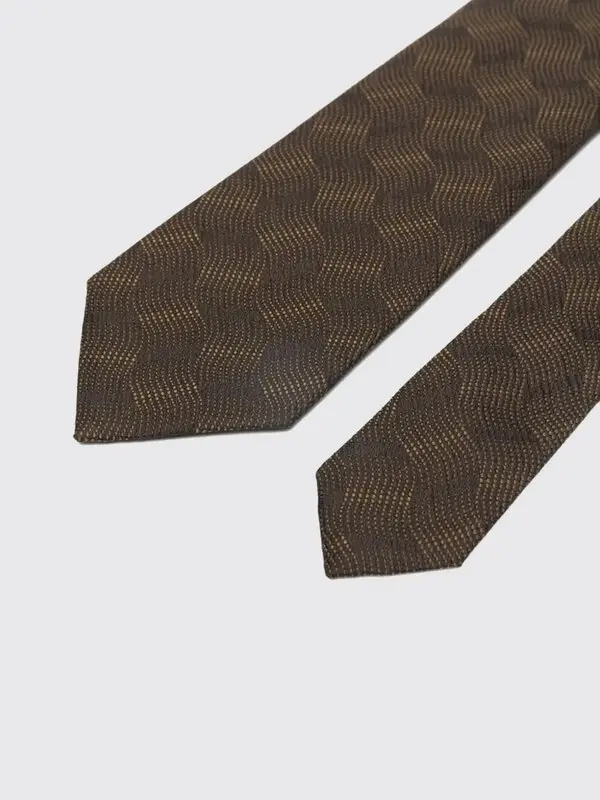 Emporio Armani Jacquard Silk Tie - Brown