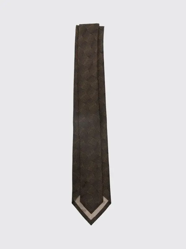 Emporio Armani Jacquard Silk Tie - Brown