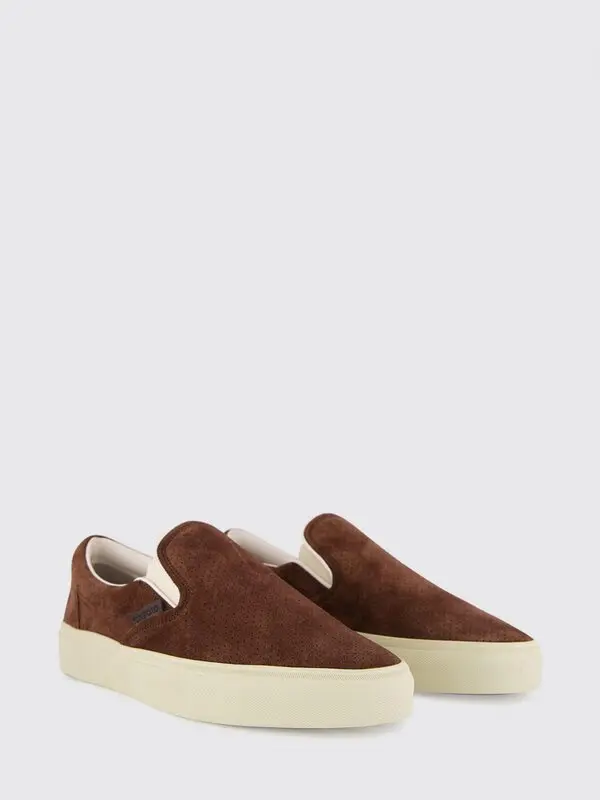TOM FORD Perforated Suede Calfskin Slip-on Sneakers