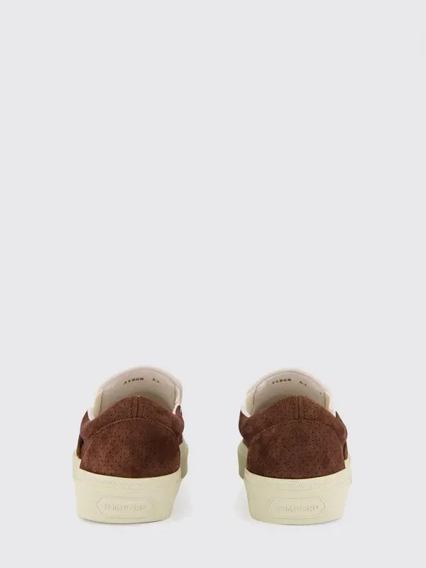 TOM FORD Perforated Suede Calfskin Slip-on Sneakers