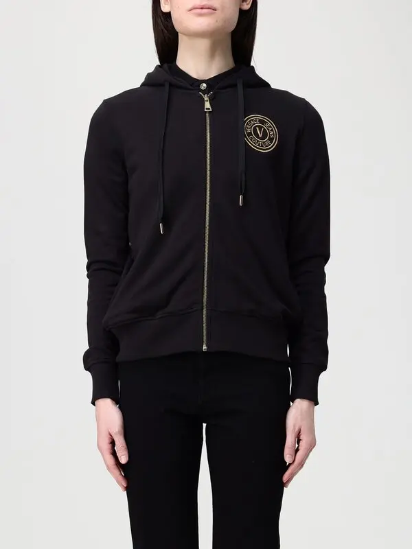 Versace Cotton Logo Zip-up Hoodie