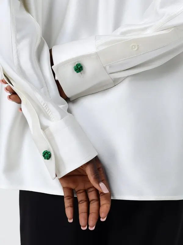 Bottega Veneta Satin Shirt With Pussy-bow Collar