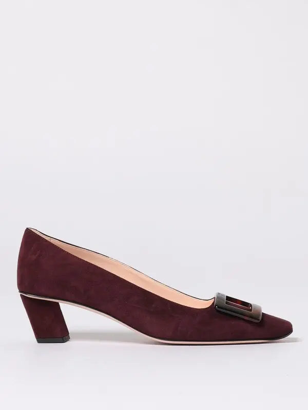 ROGER VIVIER Suede Court Shoes With Buckle Detail - Brown