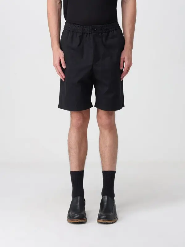 AMI Paris Pure Cotton Athletic Shorts With Elastic Waist And Patch Pocket