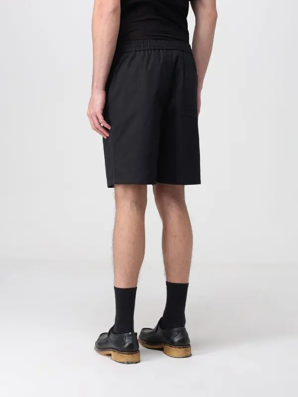 AMI Paris Pure Cotton Athletic Shorts With Elastic Waist And Patch Pocket